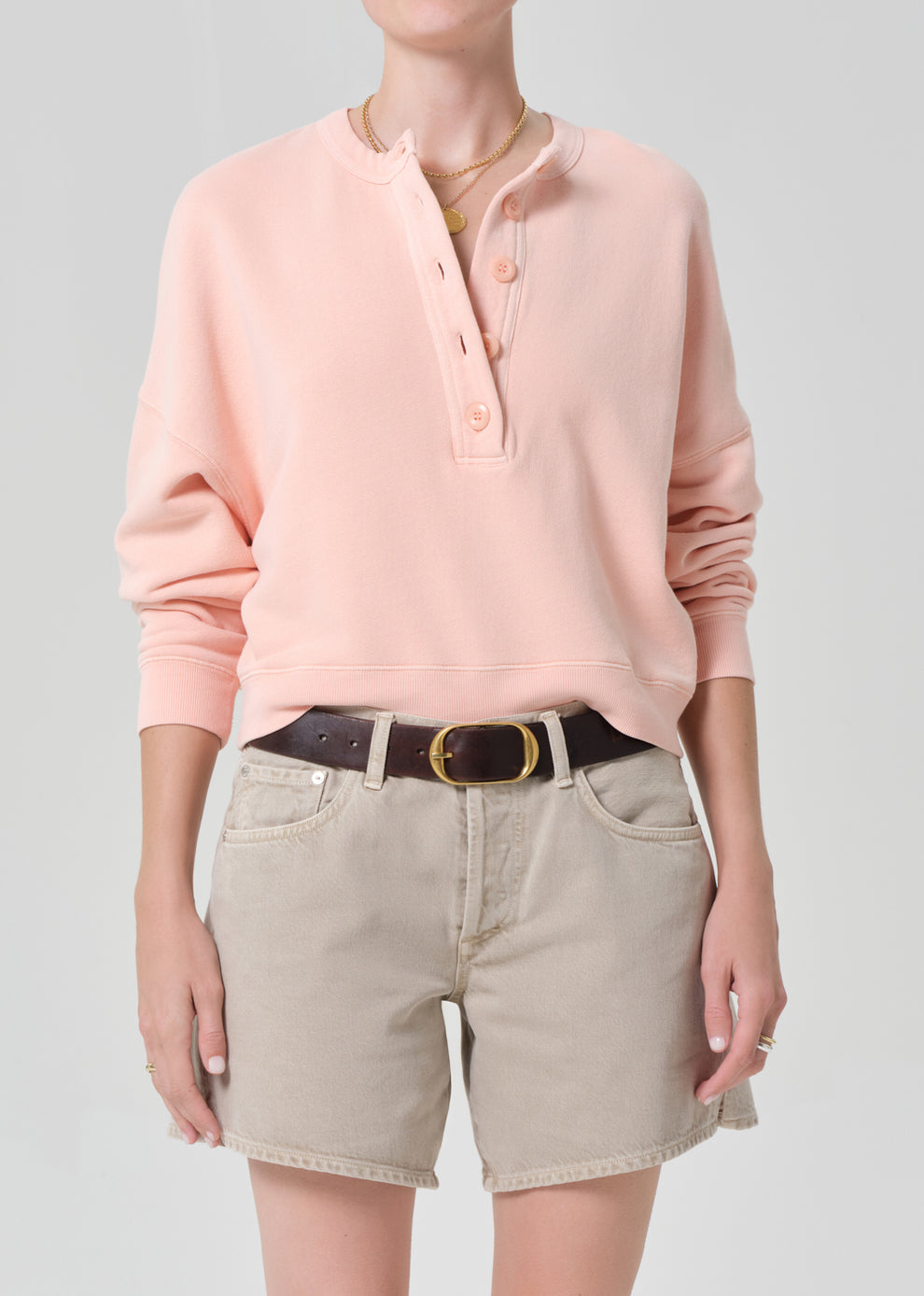Rhomboid Henley in Melon Creme – Citizens of Humanity