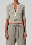 Nali Short Sleeve Henley in Flora – Citizens of Humanity