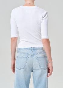 Nali Short Sleeve Henley in White – Citizens of Humanity