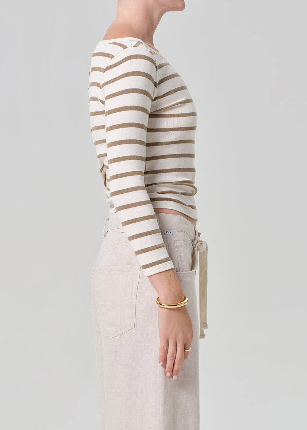 Boat Neck Slim Tee in Ginger Stripe – Citizens of Humanity