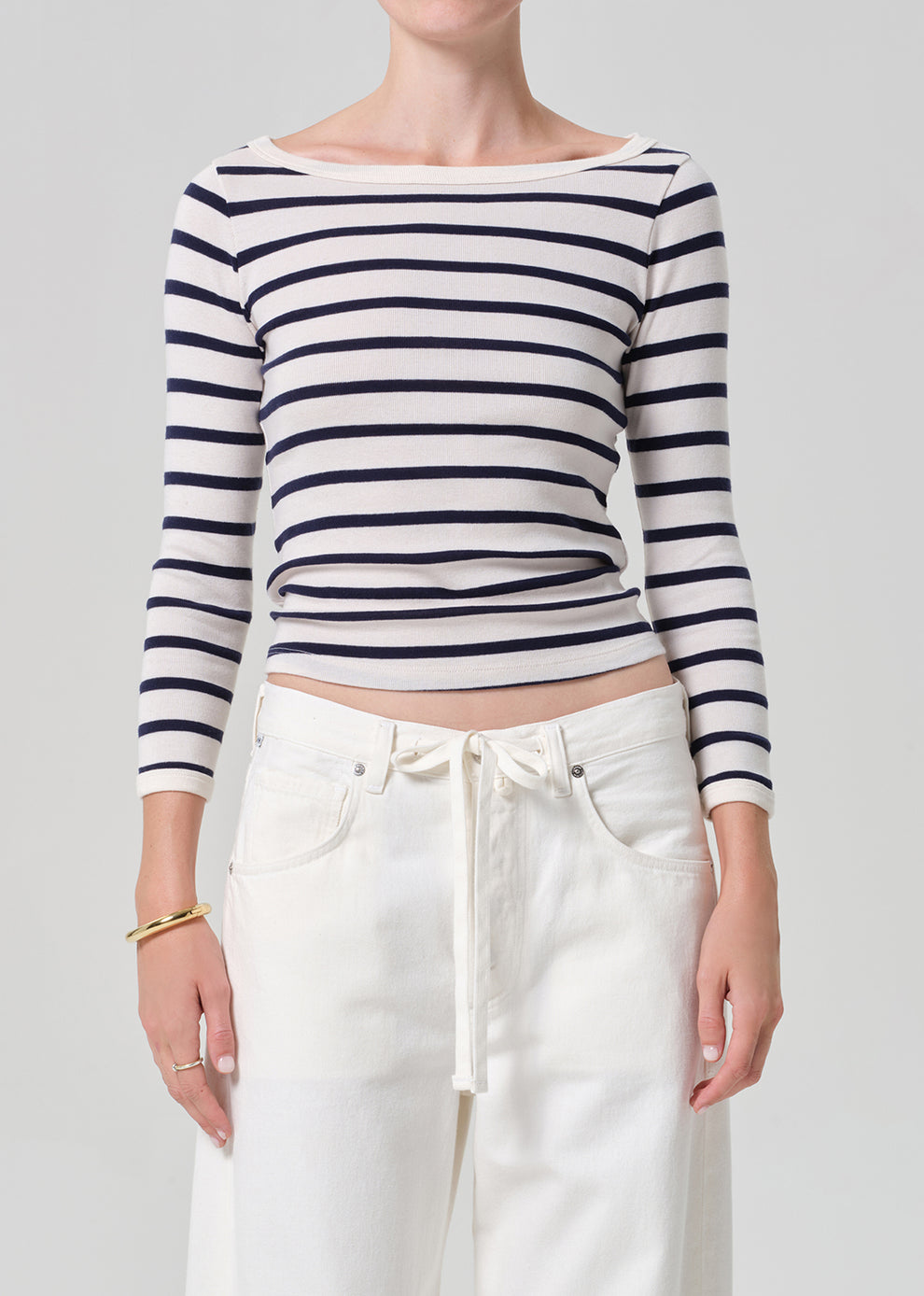 Boat Neck Slim Tee in Azure Stripe – Citizens of Humanity