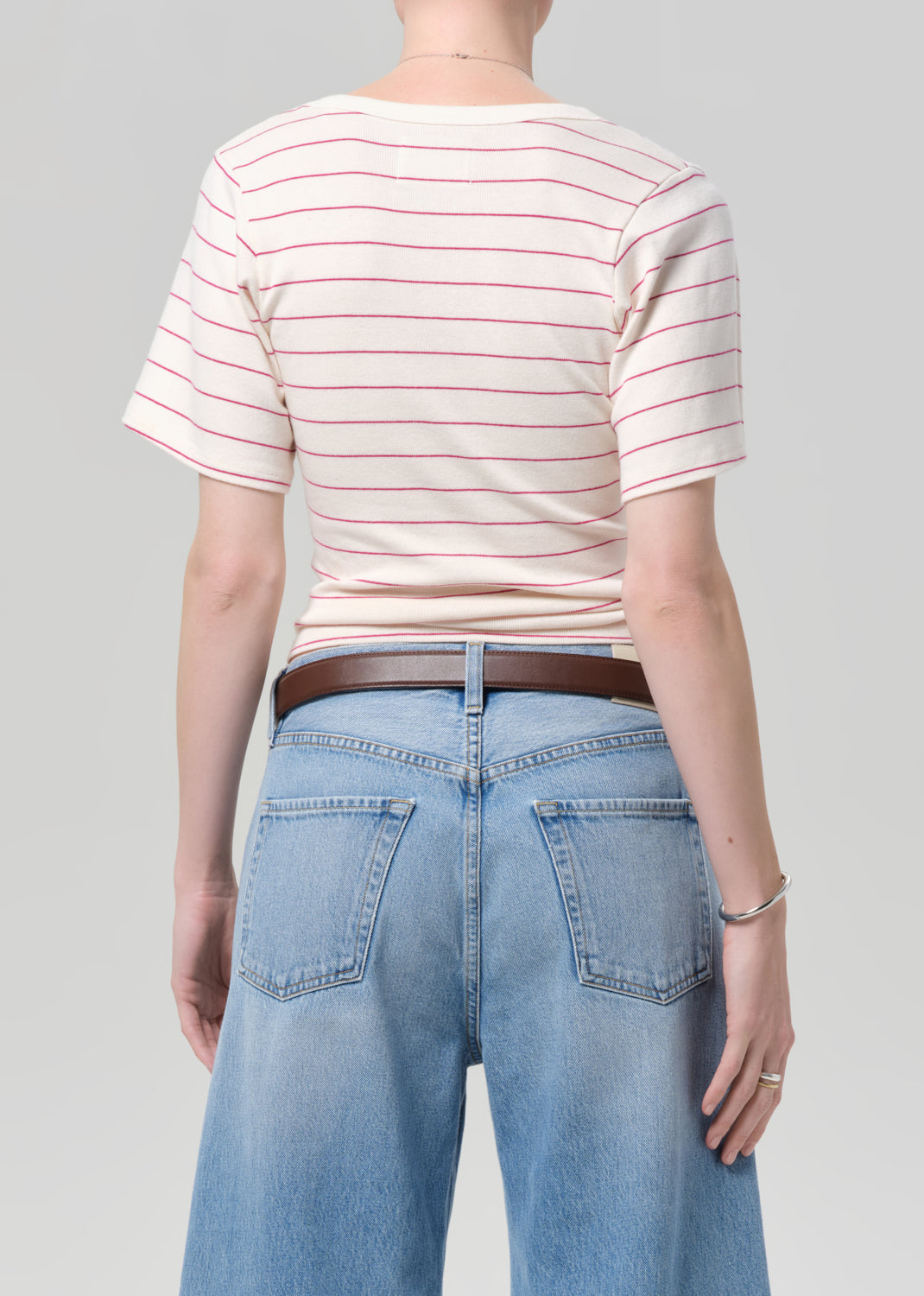Rosalie U Neck Tee in Raspberry Stripe – Citizens of Humanity